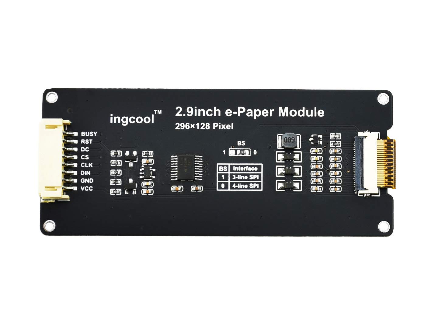 Ingcool 2.9inch e-Ink Display Module, 296x128 Resolution Two-Color e-Paper Display epaper Screen for Raspberry Pi/Jetson Nano/Arduino/Nucleo,SPI Interface Support Partial Refresh