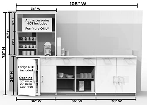 Breaktime Coffee Break Lunch Room Furniture Buffet Model 3257 4 Piece Group Color Espresso - Factory Assembled (NOT RTA) Furniture Items ONLY.