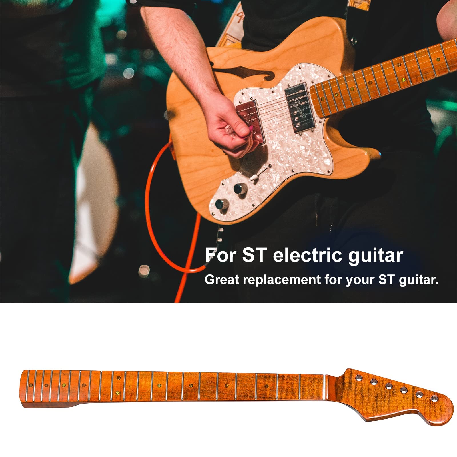 21 Fret Guitar Neck Maple Fretboard Guitar Neck for ST Style Guitar DIY Parts Replacement