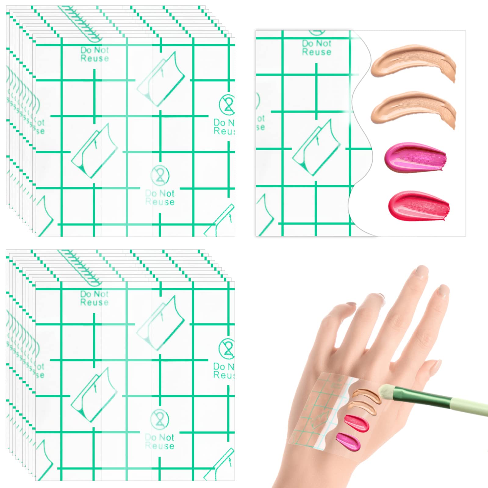 200 Pieces Makeup Hand Palette Adhesive Foundation Palette Disposable Foundation Mixing Tray Single Use Professional Make up Tools Clear Cosmetic Mix Palette for Every Makeup Artist