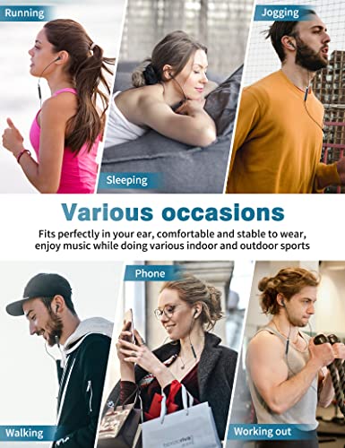 ACAGET 3.5mm Headphones Wired Earbuds for Samsung Galaxy A23 A14 A52 A03s S10 S9, Noise Canceling Semi in-Ear Headset 3.5mm Jack Stereo Earphones with Microphone for iPhone 6S Plus 5S 5 SE MP4 Black