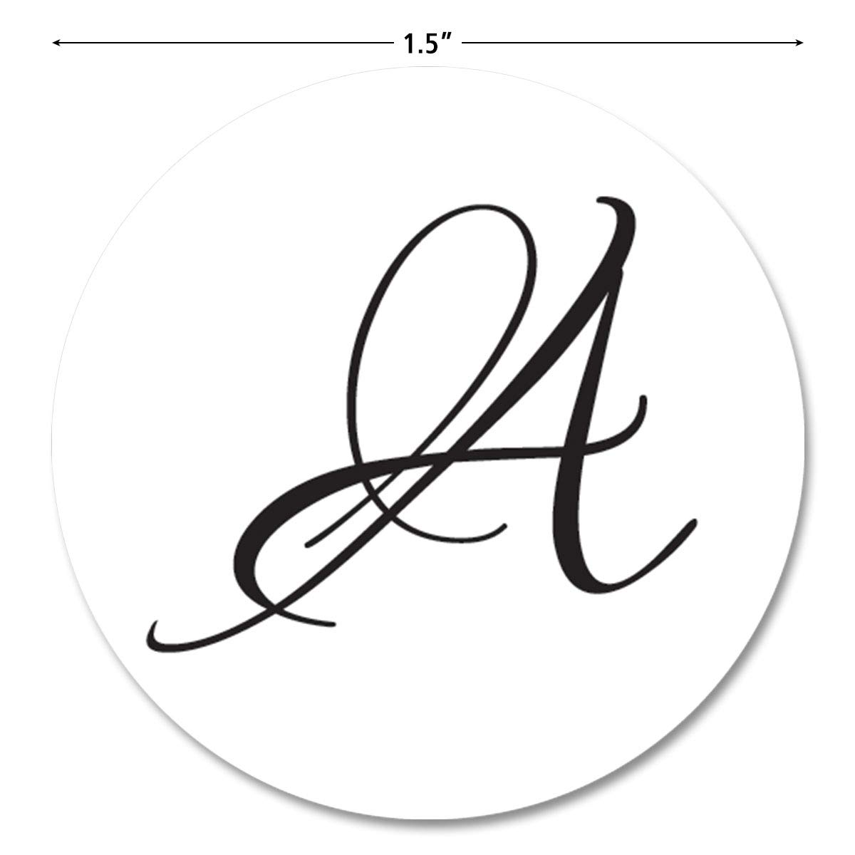Brush Initial Envelope Seals- Set of 144 Self-Adhesive, Flat-Sheet, 1-1/2" Sticker Seals Monogram, by Colorful Images