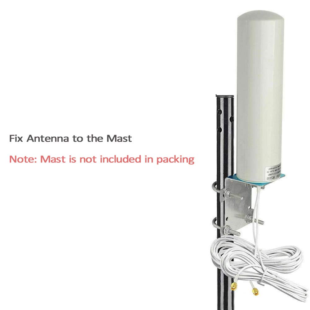 High Gain 10-12dBi Wide Band Outdoor Wall Mount Dual SMA 3G/4G LTE Antenna for 4G LTE Router Modem Gateway Mobile Cell Phone Signal Booster Cellular Amplifier