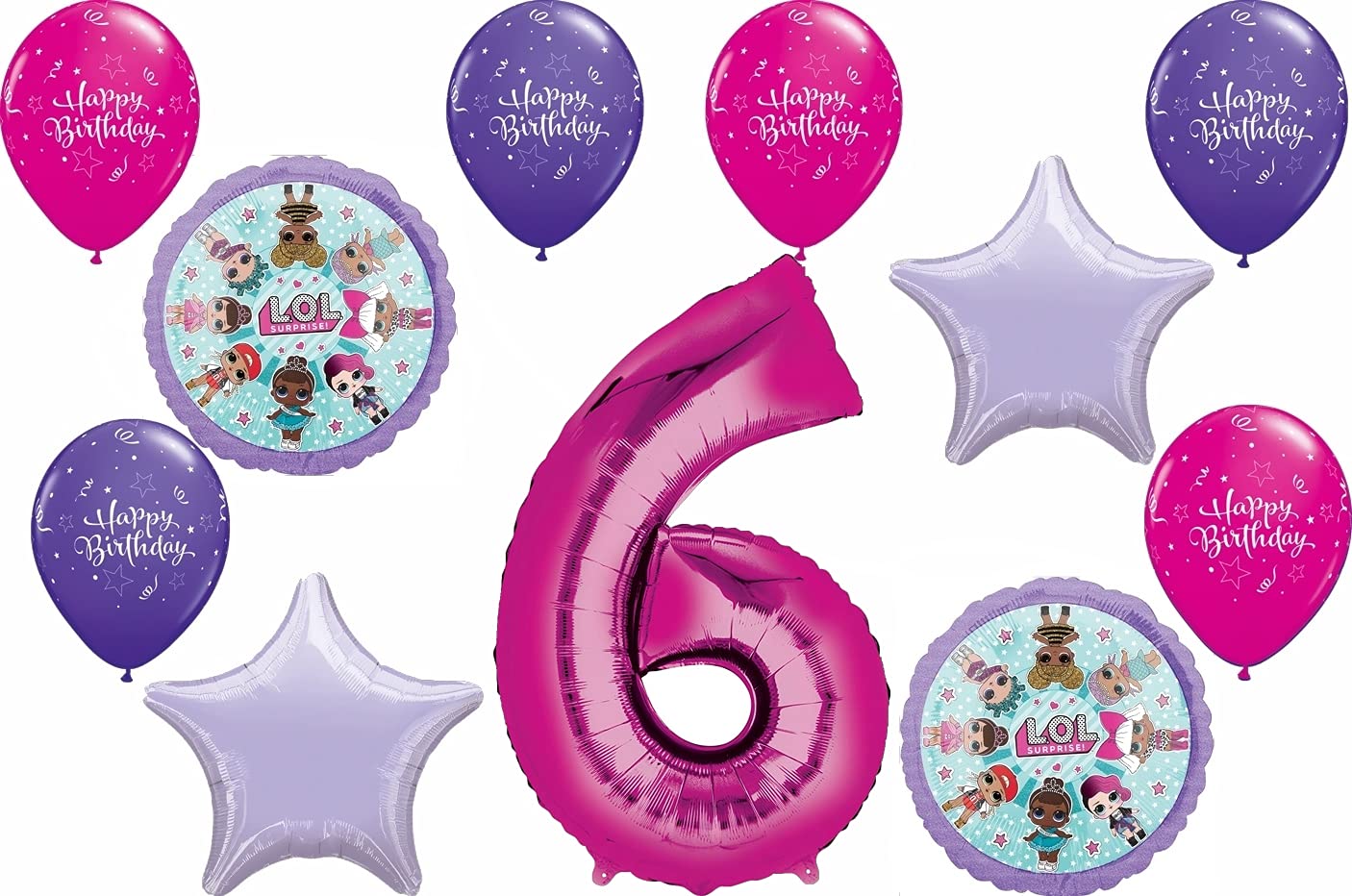 6th Birthday Party LOL Balloons Decoration Supplies