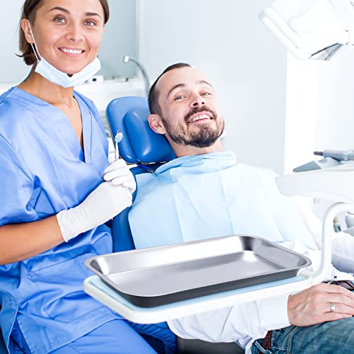8 Pack Stainless Steel Trays Small Metal Tray Lab Tray Metal Dental Procedure Trays for Dentist Laboratory Station Bathroom Organizer