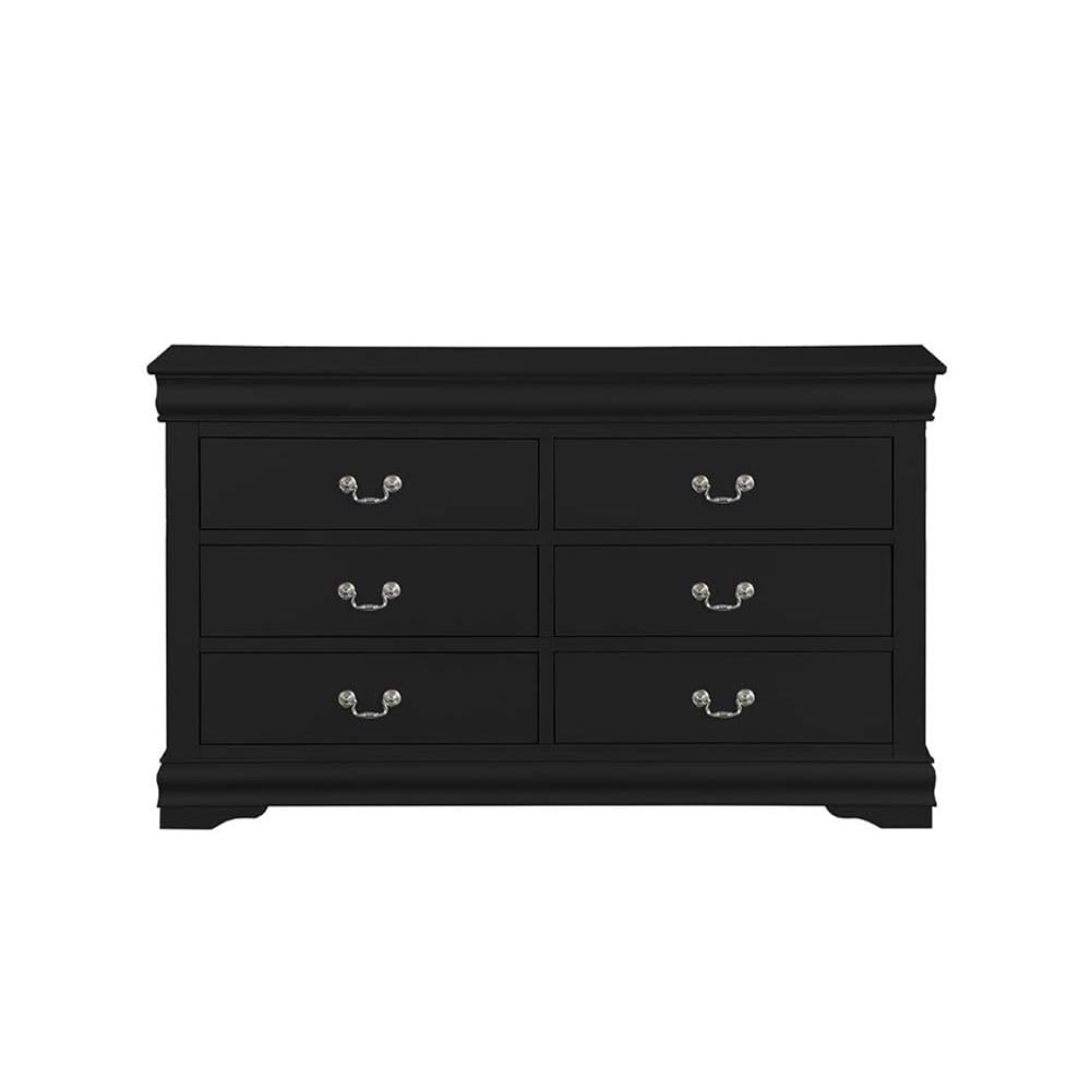 Acme Louis Philippe III Wooden 6-Drawer Dresser in Black