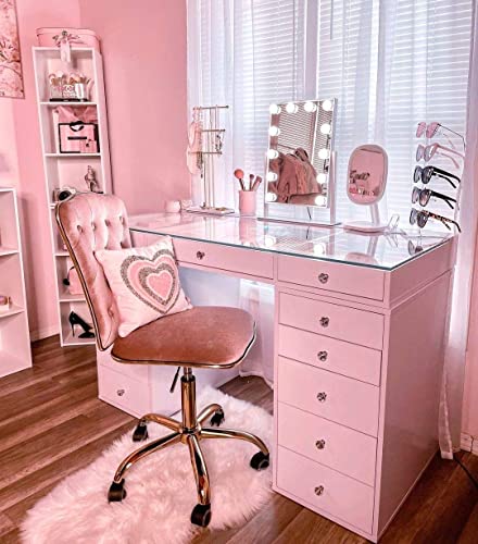 Impressions Vanity Hollywood Tri-Tone XL Makeup Mirror with 12 LED Bulbs, Dressing Mirror with 360 Degree Swivel (White)