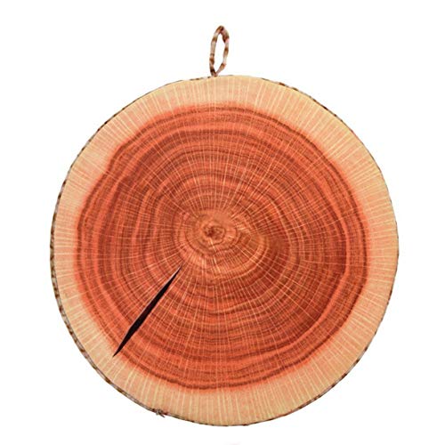 LANFIRE 3D Fruit Stool Stump Cushion Watermelon Slice Memory Foam Cushion Pillow Doll Seat Pad Home Decor (Tree Stump 01)