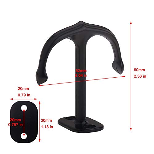 DEEKOUDT Anchor Two Prong Ceiling Hook for Closet Top Bathroom Kitchen Cabinet Garage Pack of 8 (Anchor Black)