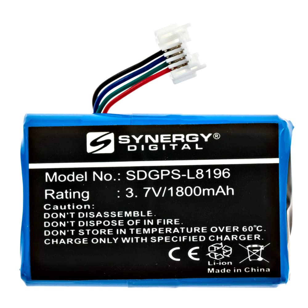 Synergy Digital GPS Battery, Compatible with Garmin Zumo 590 GPS, (Li-ion, 3.7V, 1800mAh) Ultra High Capacity, Replacement for Garmin 010-12110-003, 361-00077-00, 616-00077-00 Battery