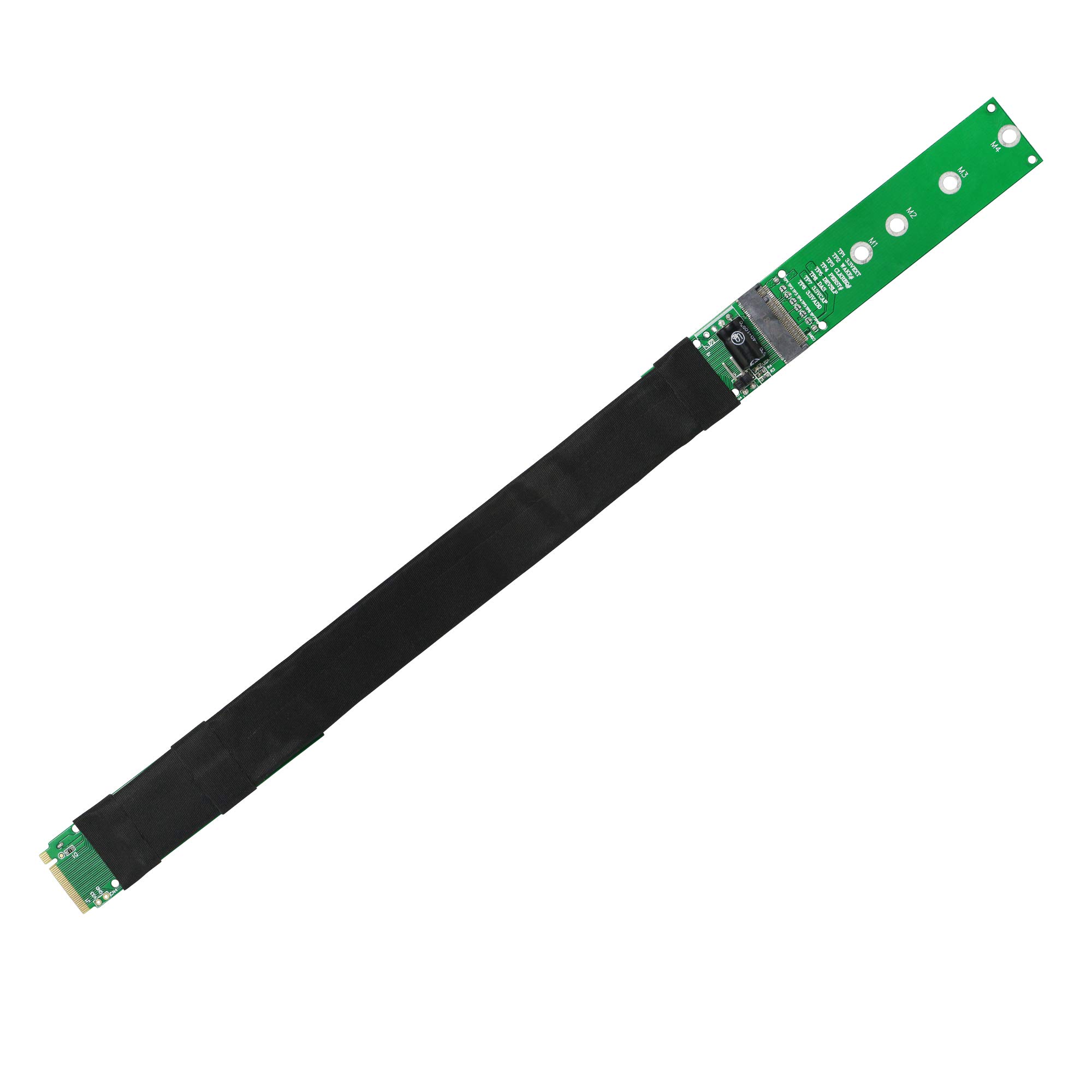 SinLoon M.2(NGFF) Key M NVMe SSD Extension Cable Extender PCIe3.0 x4 Full Speed 12.6inch SSD Extension Cable (32cm)