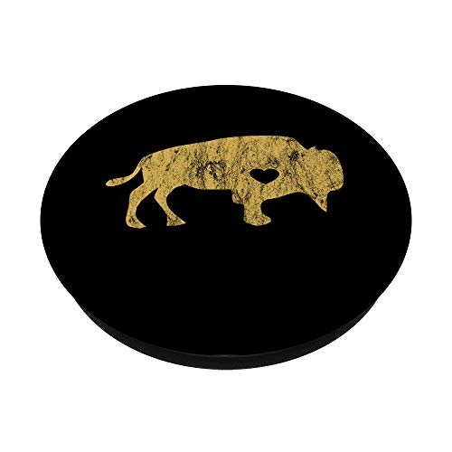 I Love Buffaloes Golden Buffalo Bison Lover Gift Ideas PopSockets Grip and Stand for Phones and Tablets