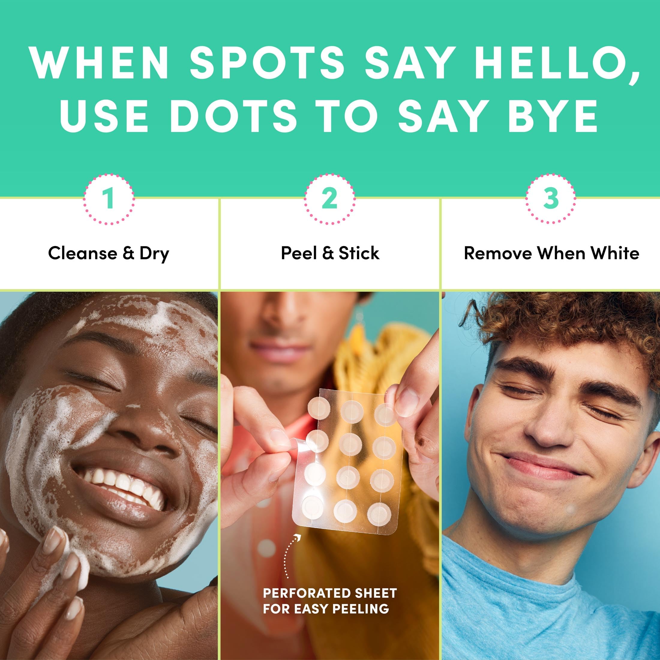 Dots for Spots Pimple Patches - Fast Acting Translucent Hydrocolloid Zit Treatment Stickers for Face - Blemish Patch for Women, Men & Teenagers - Made in Korea (60 count)