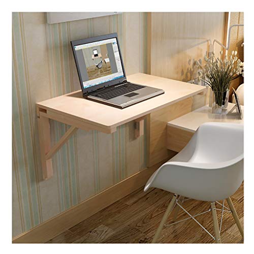 Folding Work Table, Wall Mounted Table Fold Down, Wooden Fold Up Table, Stable Sturdy Construction, Drop Leaf Tables for Small Spaces (Size : 80cmĆ50cm)