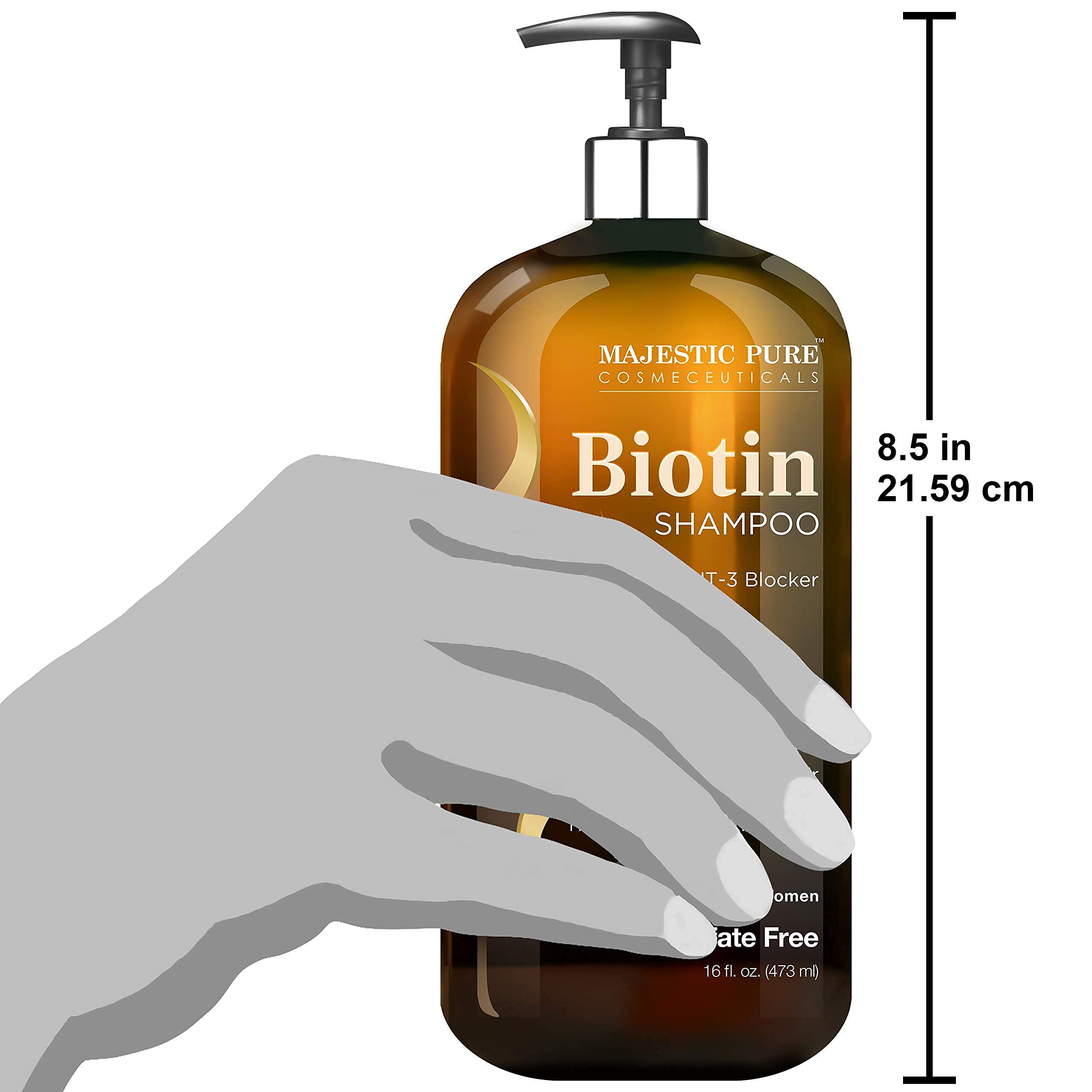 Majestic Pure Biotin with DHT Blocker Complex Shampoo & Conditioner Set (16 oz each) and Biotin Conditioner (16 oz) Bundle