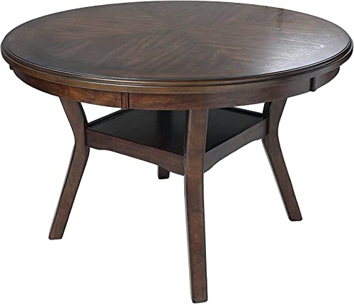 New Classic Furniture Mitchell 5-Piece Dining Set with 1 Table and 4 Chairs, Brown Cherry