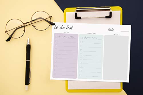 Large Work Home to Do List Sticky Notes, 8x6" inches by DAILY RITMO (Pastel)