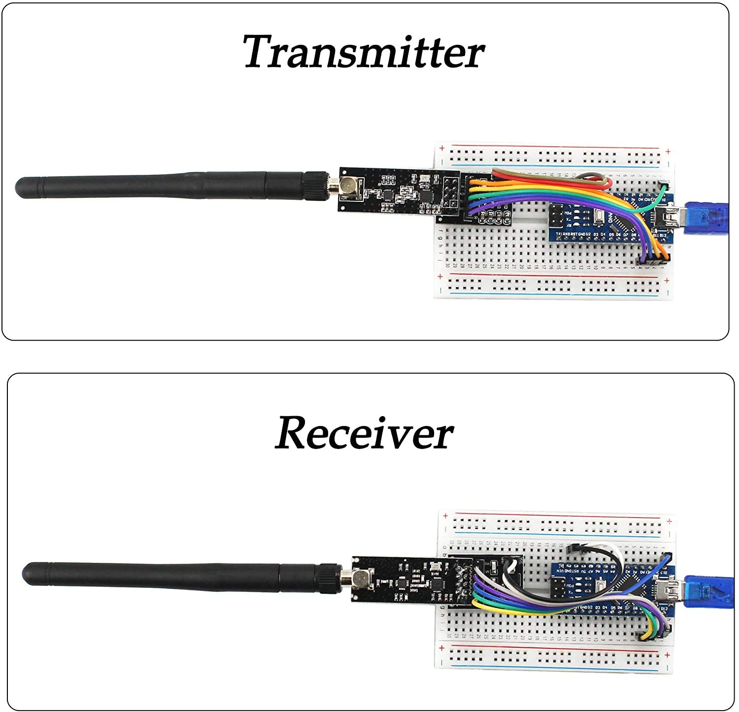 MakerFocus 3pcs NRF24L01+PA+LNA Wireless Transceiver RF Transceiver Module 2.4G 1100m with Antenna and 3pcs NRF24L01+ Breakout Adapter with 3.3V Regulator on-Board for Ar duino