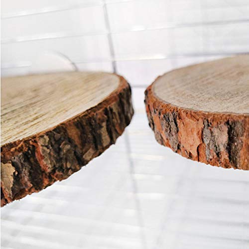 LOVEIFE 3 Pack Bird Perch, Round Wooden Platform Parrot Toys Bird Cage Accessories (Style1)