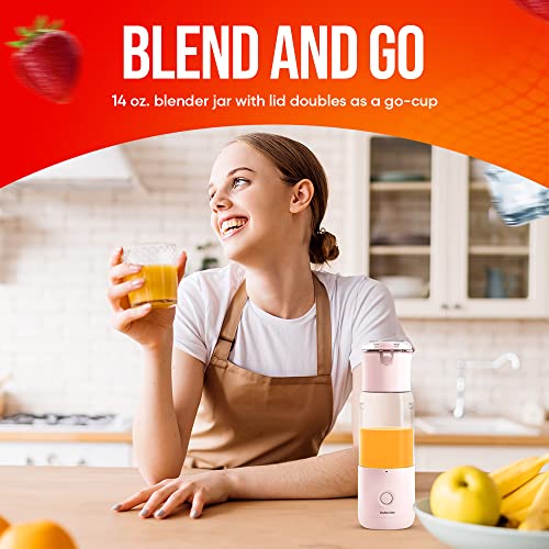 Bojurgle Portable Smoothie Blender, Personal Size Juice, with Powerful Motor & 2200mAh Rechargeable Battery, Food Mixing Machine