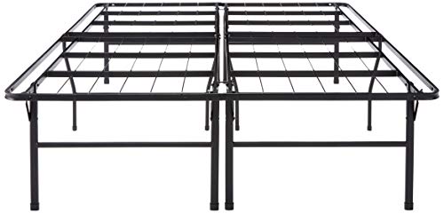 Best Price Mattress 18 Inch Metal Platform Beds w/Heavy Duty Steel Slat Mattress Foundation (No Box Spring Needed), Queen, Black
