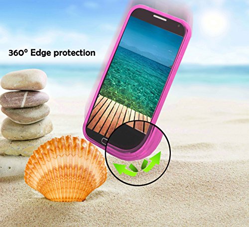 Cadorabo Case Compatible with LG L70 (1.SIM) in Pink - Shockproof and Scratch Resistant TPU Silicone Cover - Ultra Slim Protective Gel Shell Bumper Back Skin