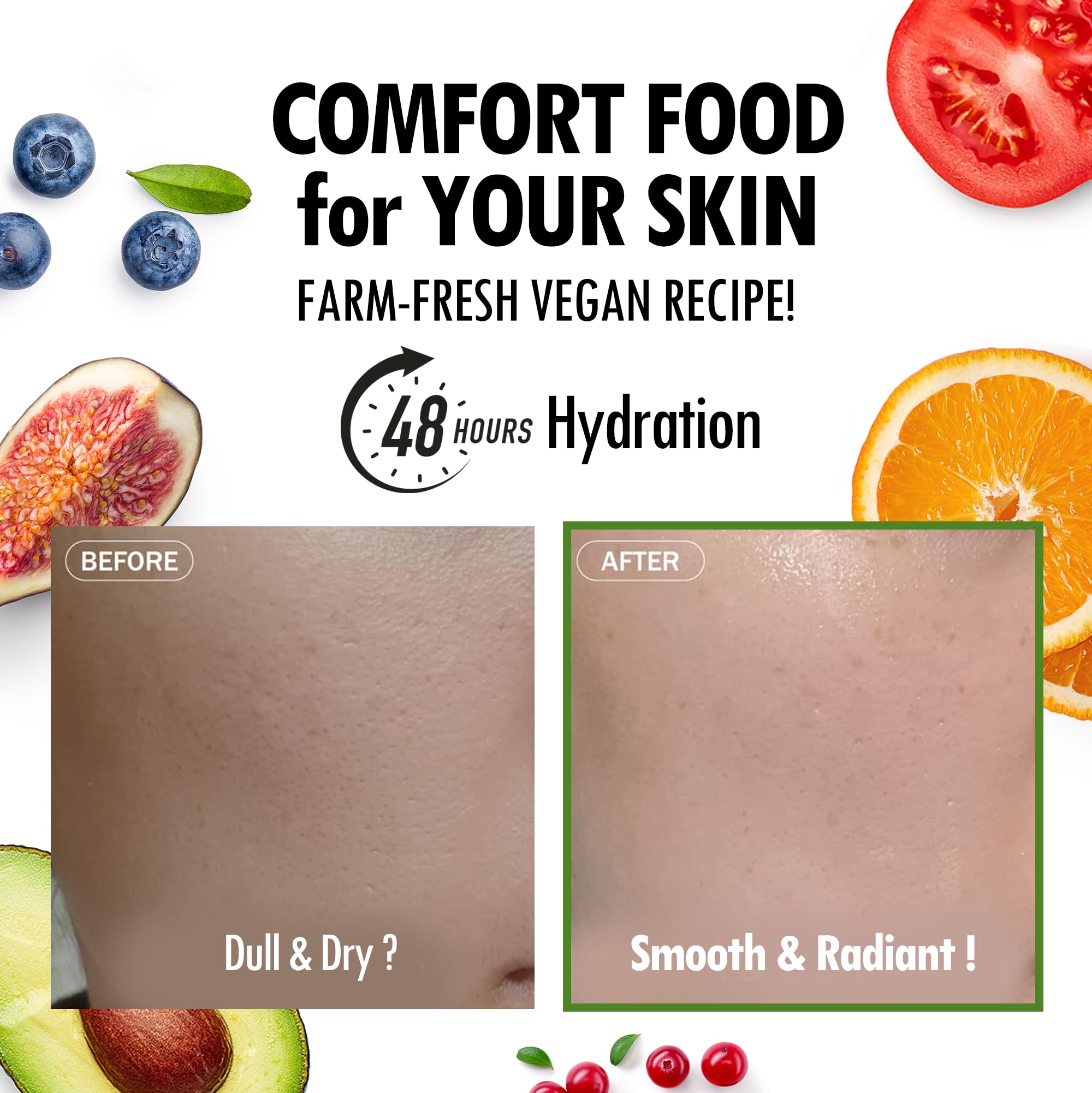 FARMSKIN Organic Face Mask, 12 pcs - Hydrating, Moisturizing, Brightening, Soothing, Cruelty-Free