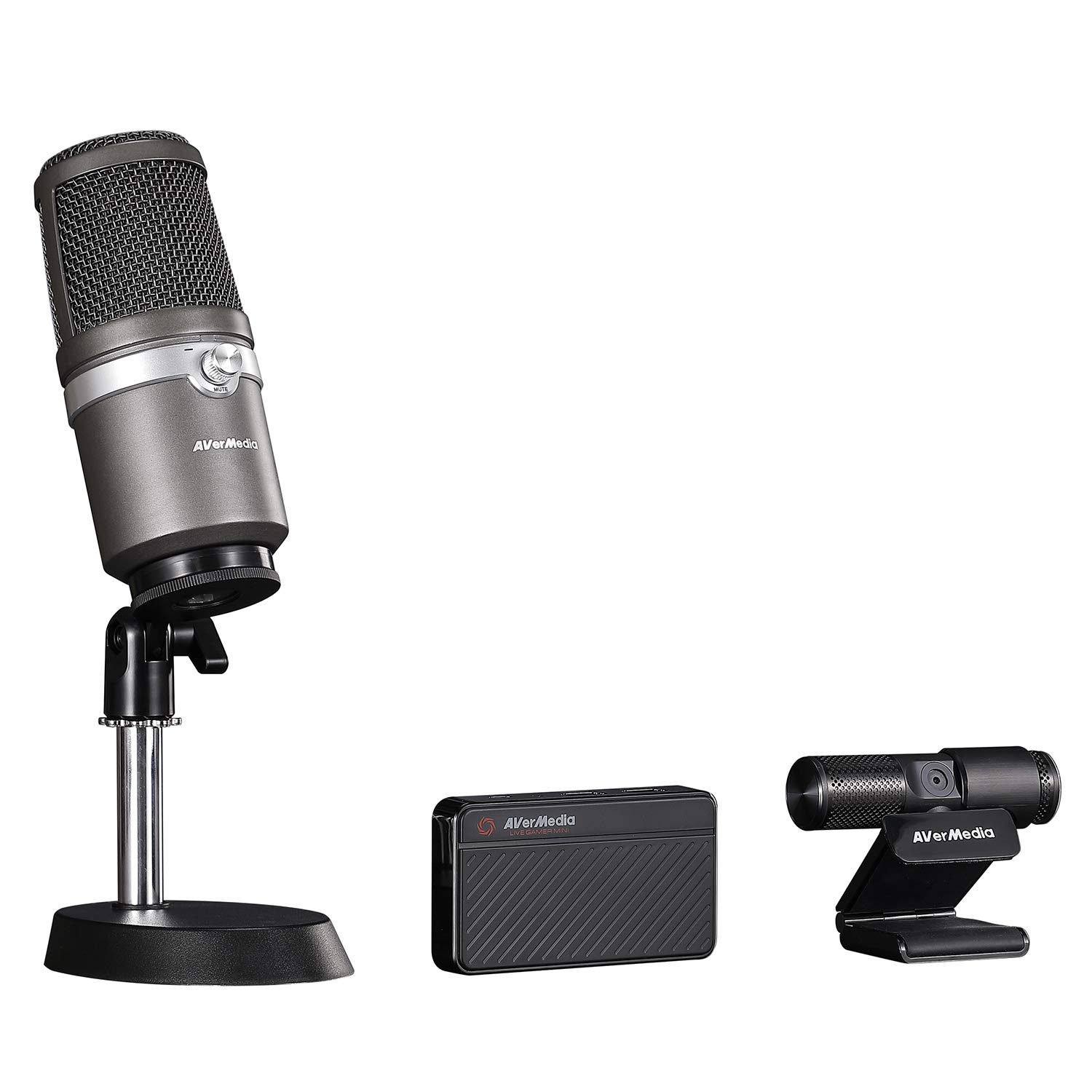 AVerMedia BO311 Live Streamer Bundle with Capture Card, 1080p Webcam and USB Microphone for Streaming, Gaming, Laptop, PC, Support for Twitch, Mixer, YouTube, and More