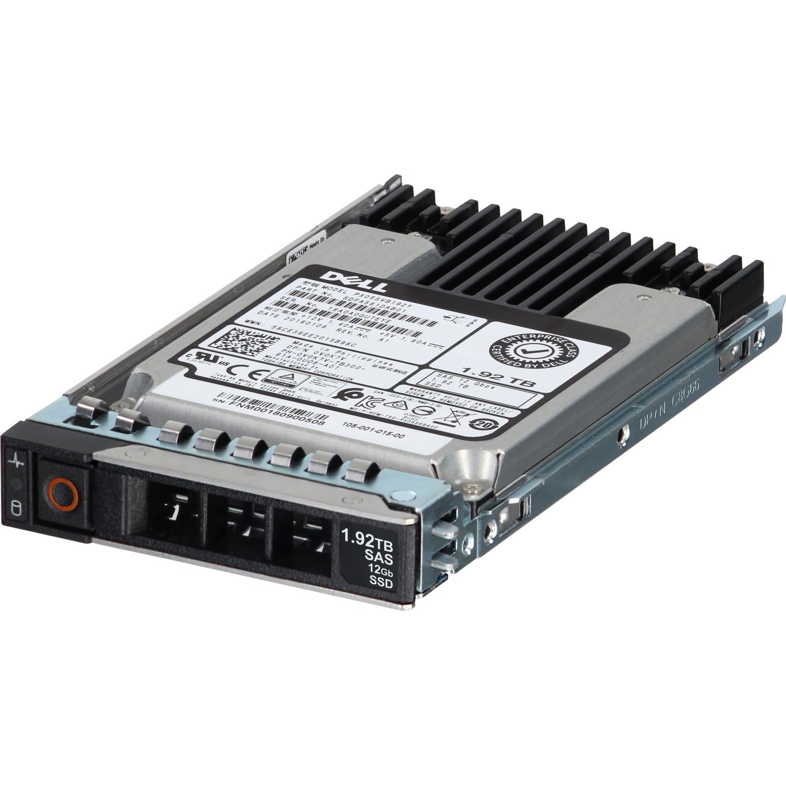 Dell PX05SVB 1.92TB 12GB/s SAS Mix Use Solid State Drive Bundle with Drive Tray - V0K7V (Certified Refurbished)