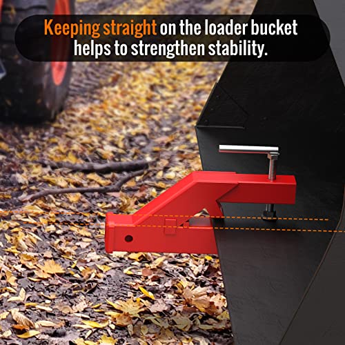 Sulythw Clamp On Trailer Hitch 2" Ball Mount Receiver Adapter for Tractor Bucket Kubota