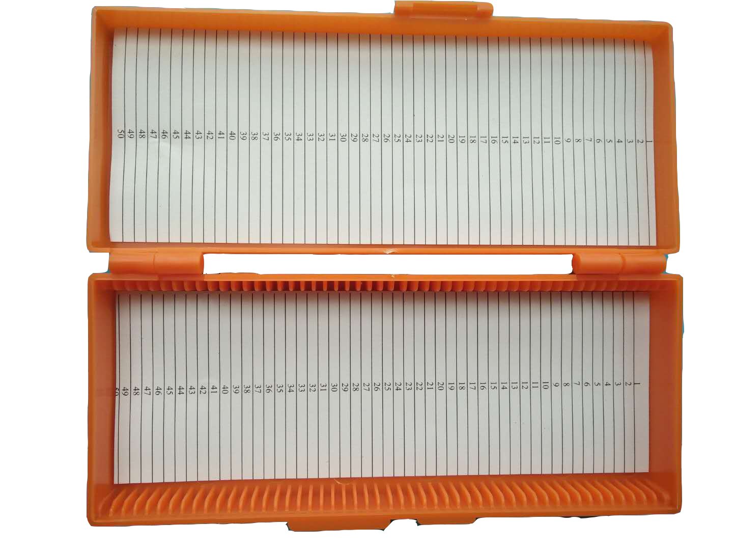 50-Place Microslide Slide Microscope Box Glass Slides Box(Orange)