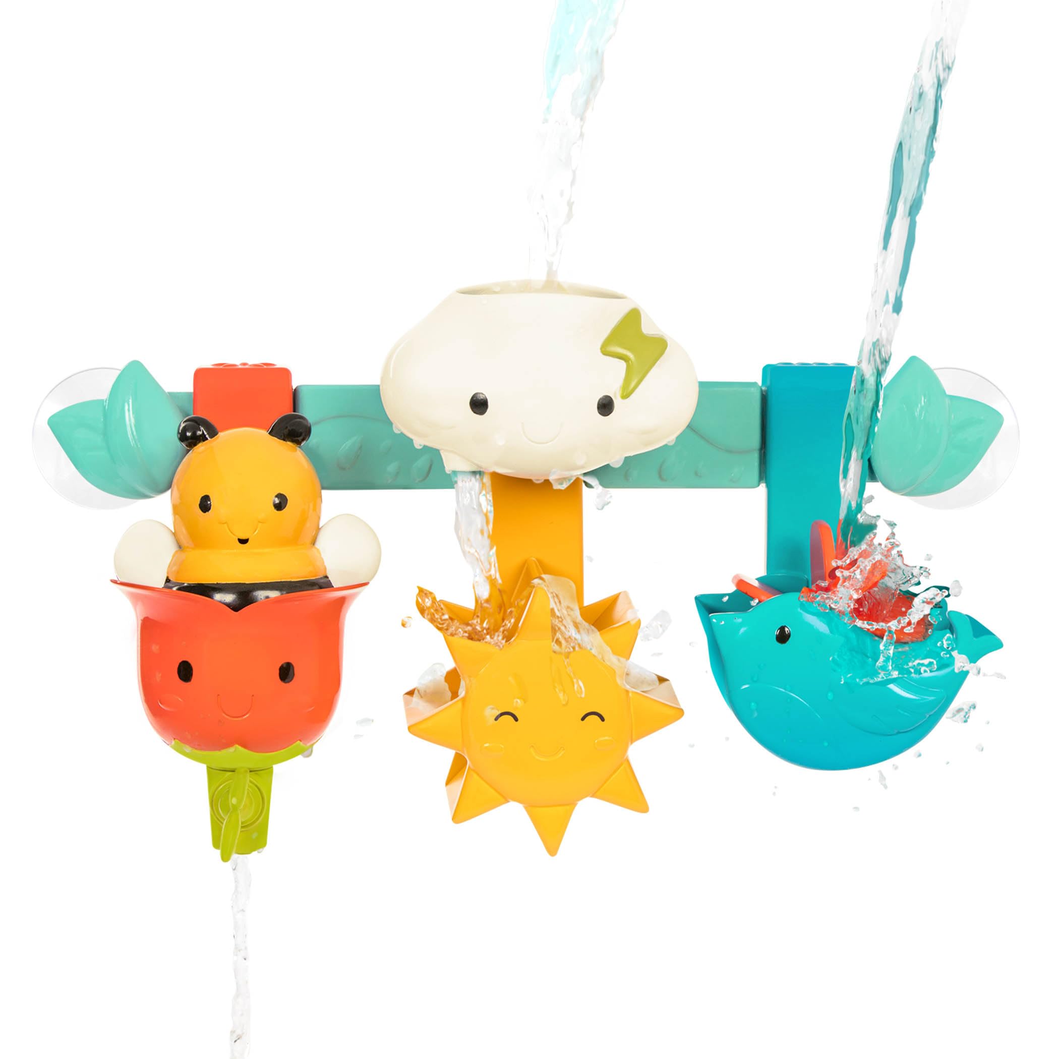 Battat – Baby Bath Toy Bar – 6 Removable Pieces & 2 Suction Cups – Stacking & Sorting Toys – Toddler Bath Toys – 12 Months + – Rain & Shine Bath Bar