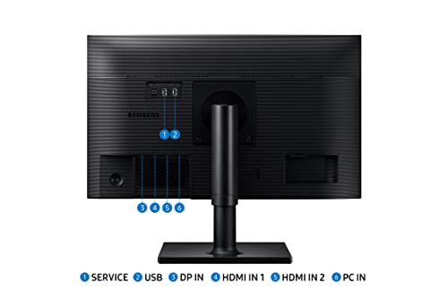 SAMSUNG FT45 Series 22-Inch FHD 1080p Computer Monitor, 75Hz, IPS Panel, HDMI, DisplayPort, USB Hub, Height Adjustable Stand, 3 Yr WRNTY (LF22T454FQNXGO),Black