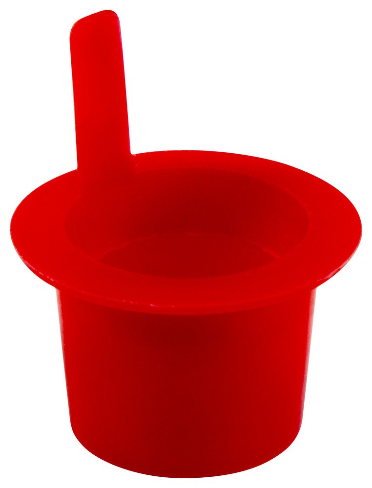 Caplugs 99394635 Plastic Lift Tab Tapered Plug. L-6X, PE-LD, Cap OD 0.75" Plug ID 0.631", Red (Pack of 200)