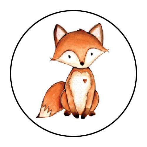 30 pcs Woodland Animal Fox Birthday Baby Stickers Envelope Seals Labels Round Tags, Stamps Sticker for Gift Cards, Envelopes, Boxes for Holiday, Birthday, Christmas