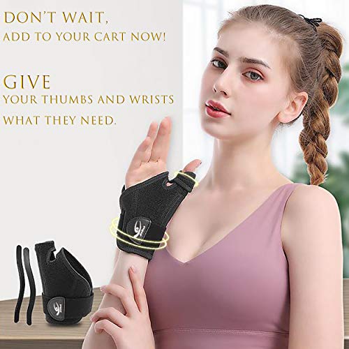 HiRui Wrist Brace Thumb Brace with Thumb Splins Support for Men and Women, Wrist Stabilizer for Sprains Tendonitis Carpal Tunnel Arthritis Pain Relief Recovery (One Size, Right Hand)