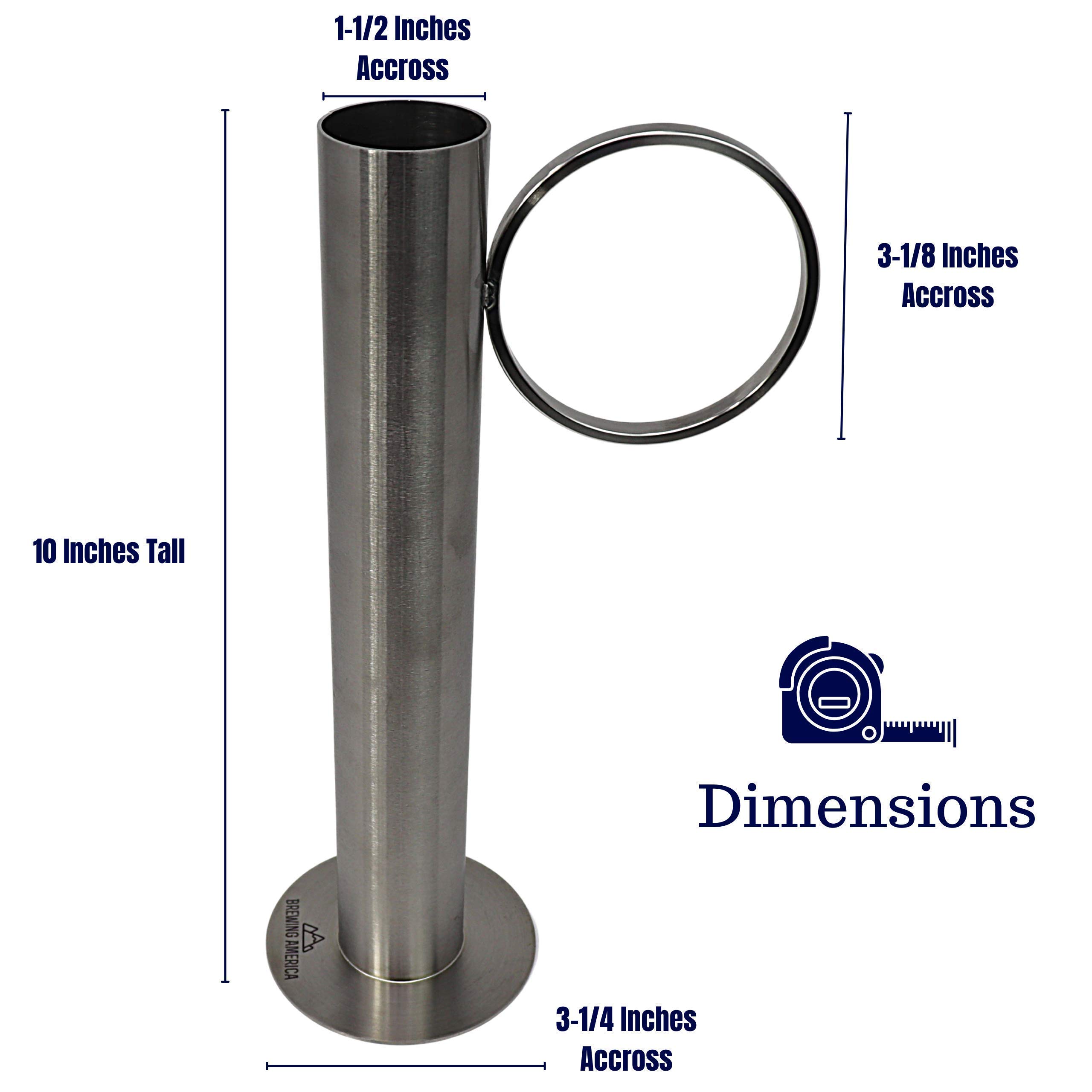 Maple Syrup Hydrometer Test Cup and Cleaning Brush for Consistently Delicious Pure Syrup and Easy Clean-up - Stainless Steel - 10 Inches Tall