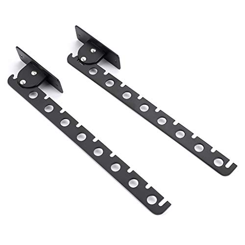 Sumnacon 12 Inch Stainless Steel Clothes Hanger Racks - 2Pcs Wall Mounted Folding Garment Hooks with Screws, Space Saver Clothing and Closet Storage Organizer for Laundry Room Bedroom Bathroom, Black