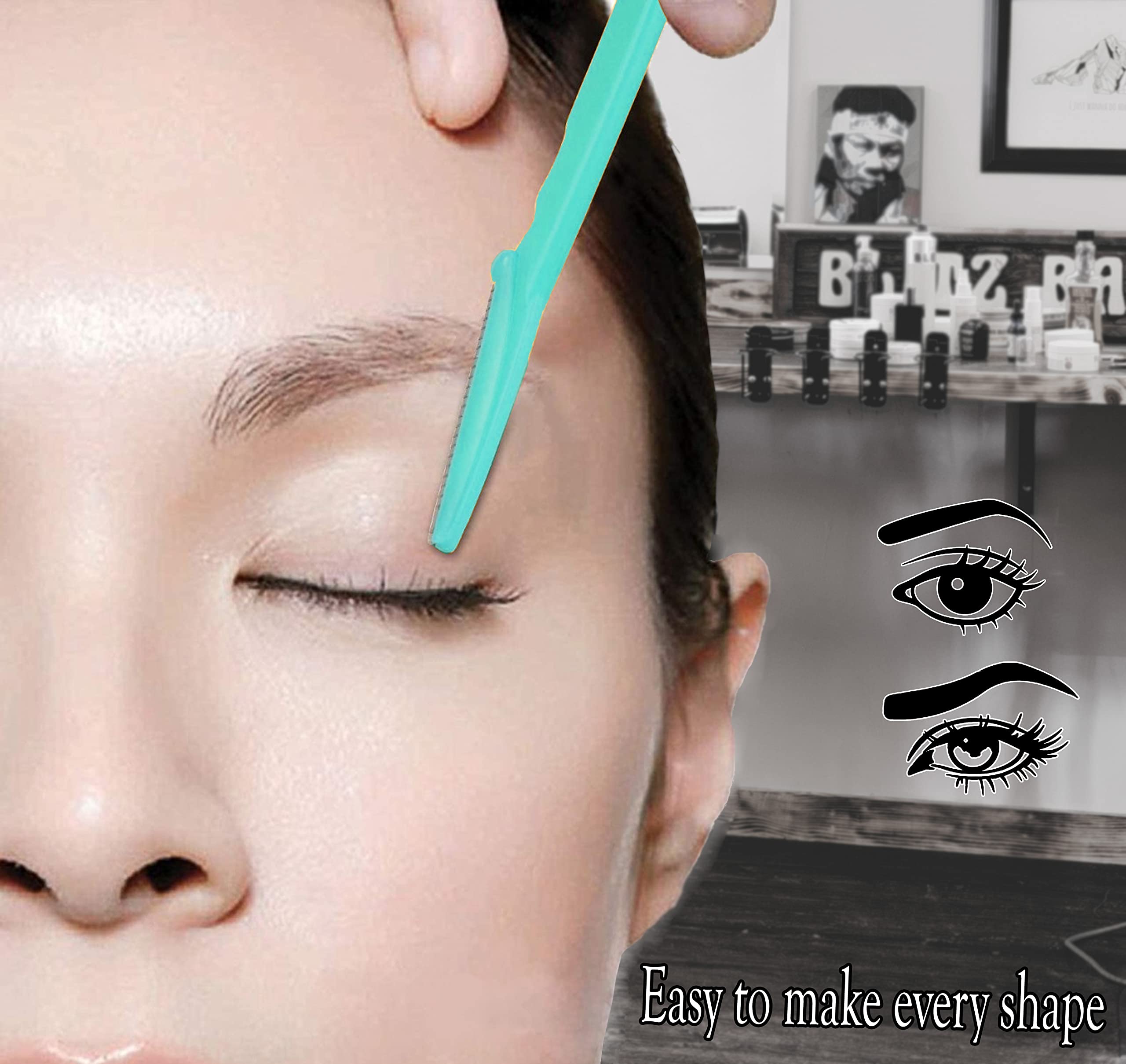 Stacy Talan Eyebrow Razor 18 Pcs Facial Shaver Multipurpose Exfoliating Darmaplane Tool with Precision Cover for Women 6 Packs