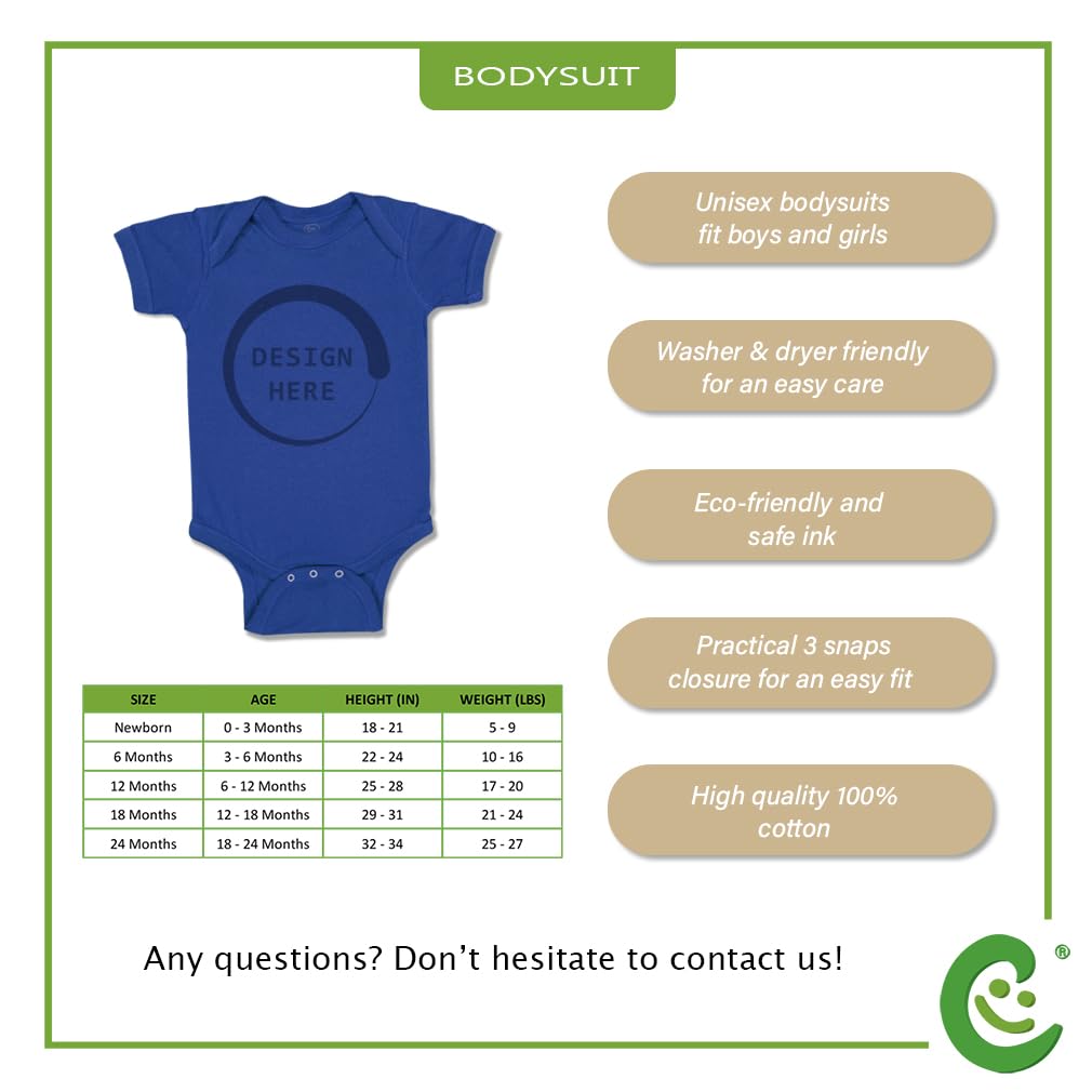 Cute Rascals Custom Boy & Girl Baby Bodysuit Blueberry Funny Cotton Baby Clothes Royal Blue Design Only 6 Months