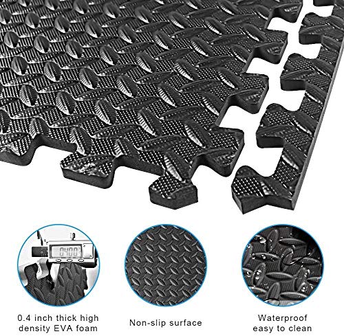 StillCool Puzzle Exercise Floor Mat, EVA Interlocking Foam Tiles Exercise Equipment Mat with Border - for Gyms, Yoga, Outdoor Workout
