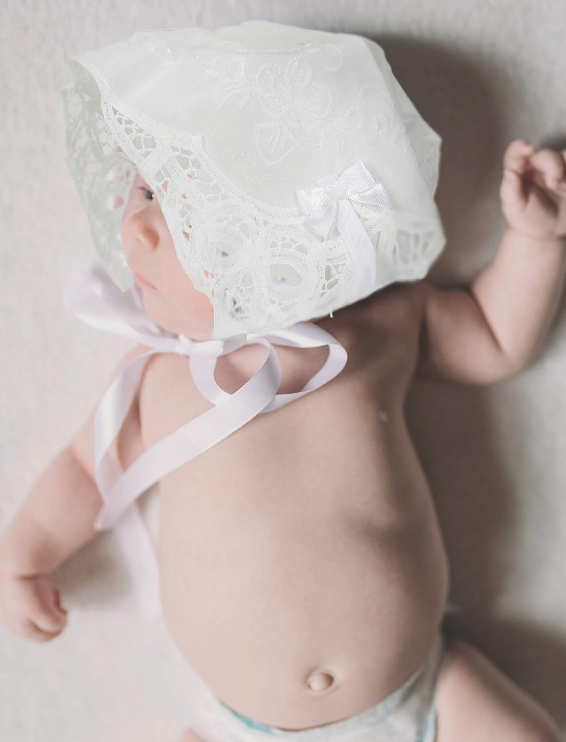 Battenburg Baby Linen Keepsake Bonnet - Made in USA