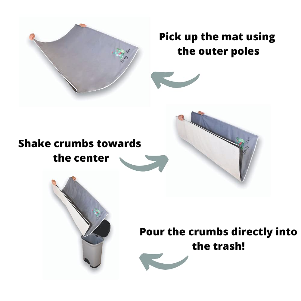 Easy Clean Up Pourable Splat Mat for Under High Chair, Waterproof Spill Mat Washable Non-Slip Floor Protector Splash Mat