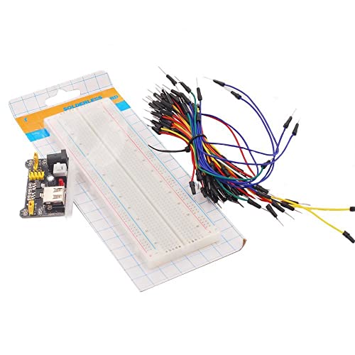 3.3V/5V MB102 Breadboard Power Module MB-102 830 Points Solderless Prototype Bread Board kit 65 Flexible Jumper Wires