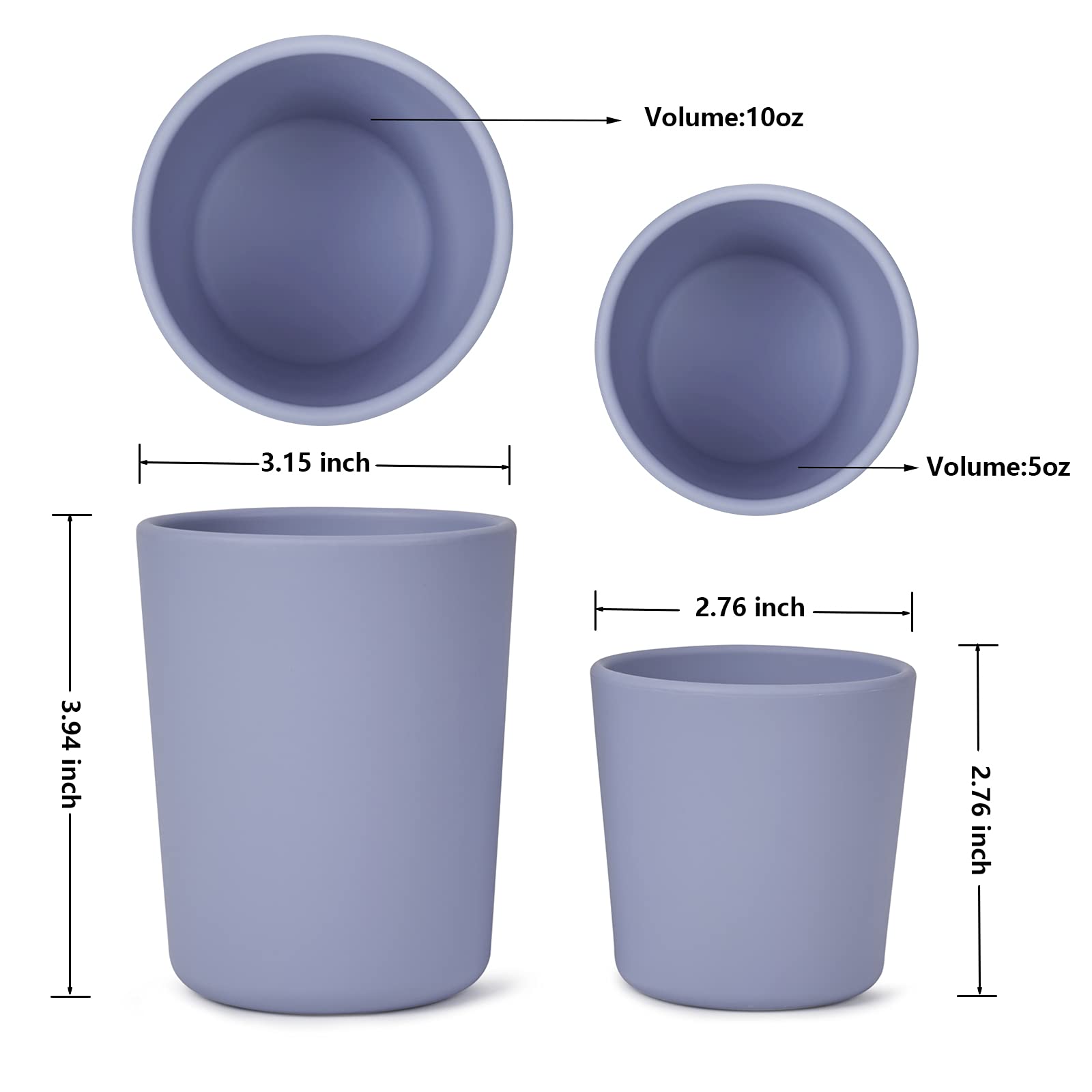 Silicone Baby Cup 2Pack, Silicone Cup for Toddlers, Baby Open Cup BPA/Phthalate Free, Shatter Proof. (Green)