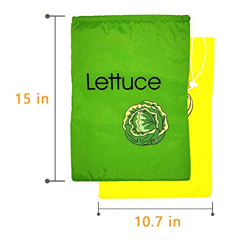DE Reusable Produce Bags ,Includes Banana Bag and Lettuce Bag,Keep it Longer Up To 2 Weeks Stop Food Waste