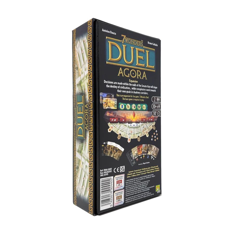 7 Wonders Duel Agora Board Game EXPANSION | 2 Player Game| Strategy Board Game | Civilization Board Game for Game Night | Board Game for Couples | Ages 10+ | Made by Repos Production