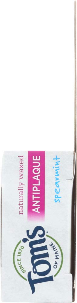 Tom's of Maine Natural Waxed Antiplaque Flat Floss, Spearmint, 32-Yards, Pack of 2