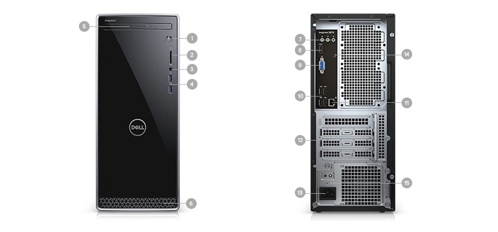 Dell Inspiron 3000 3670 Desktop Computer - Intel Core i5 (8th Gen) i5-8400 2.80 GHz - 12 GB DDR4 SDRAM - 1 TB HDD - Windows 10 Ho
