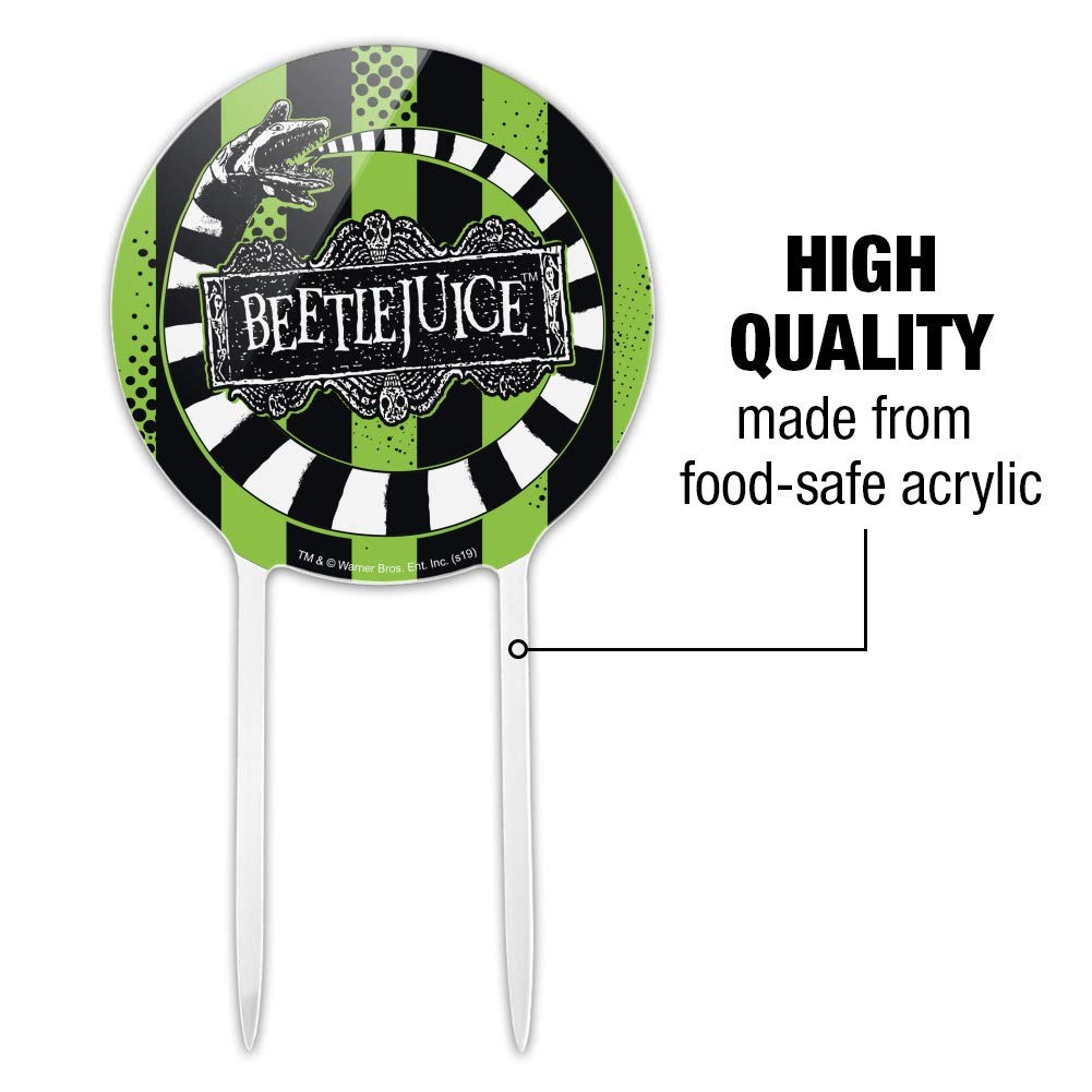 Acrylic Beetlejuice Beetle Worm Cake Topper Party Decoration for Wedding Anniversary Birthday Graduation